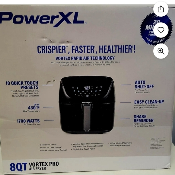PowerXL | Kitchen | Powerxl Vortex Pro Air Fryer 8qt Black | Poshmark